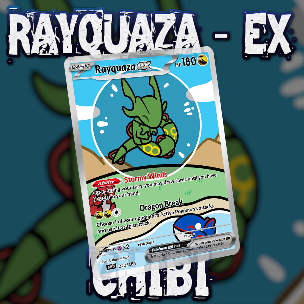 Jual KARTU POKEMON TCG HOLOGRAM ENGLISH VERSION - RAYQUAZA (CHIBI) EX ...