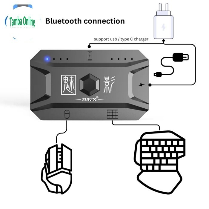 Jual Keyboard Mouse Gaming Controller Wireless Bluetooth M1 pro 4 in 1 ...