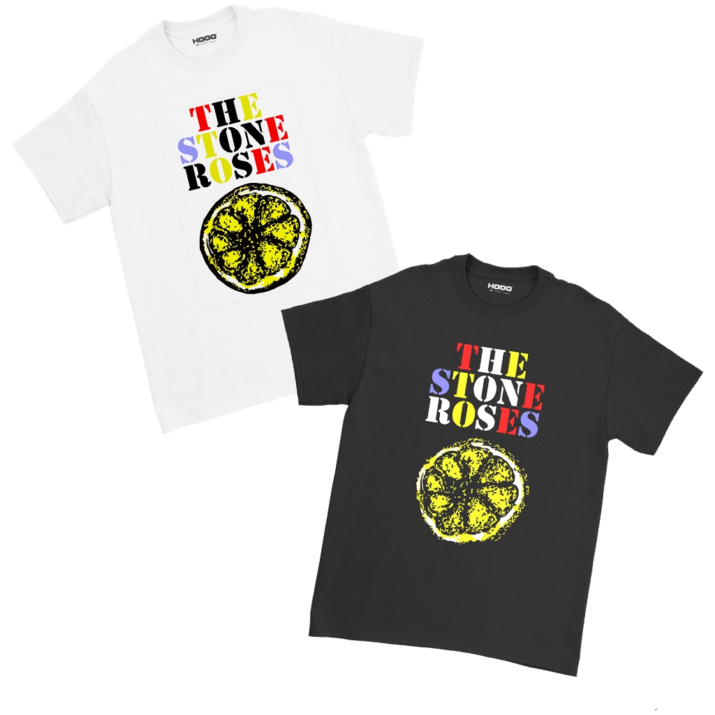 Jual Kaos The Stone Roses Logo Lemon Reguler Black & White | Shopee ...