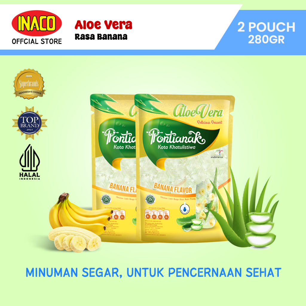 Jual INACO Aloe Vera Banana Pouch 280gr - Twinpack | Shopee Indonesia