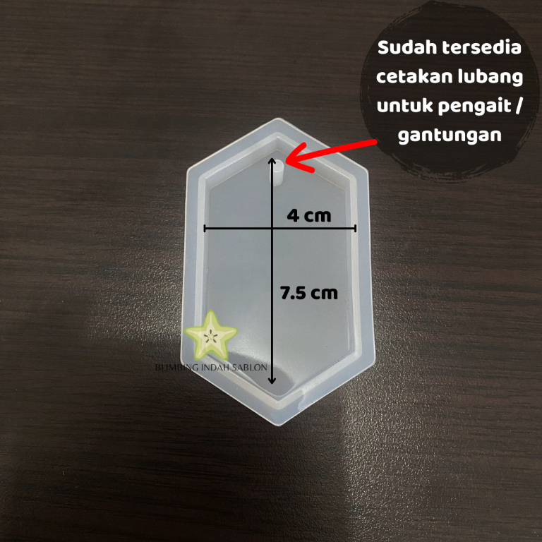 Jual Cetakan Resin Gantungan Hexagon Panjang DIY Aesthetic Craft ...