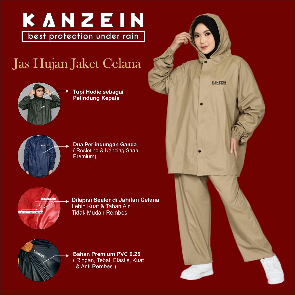 Jual Jas Hujan Raincoat Mantol mantel Jas ujan Pria Wanita Dewasa Bahan lentur tebal karet Anti ...