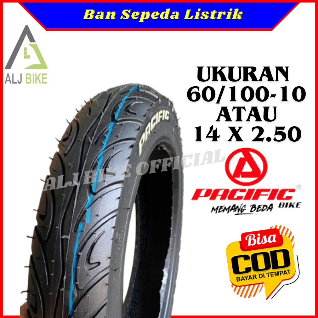 Jual PACIFIC Ban Luar Sepeda Listrik Selis Ukuran 14 X 2.50 Atau 100/60-10 | Shopee Indonesia