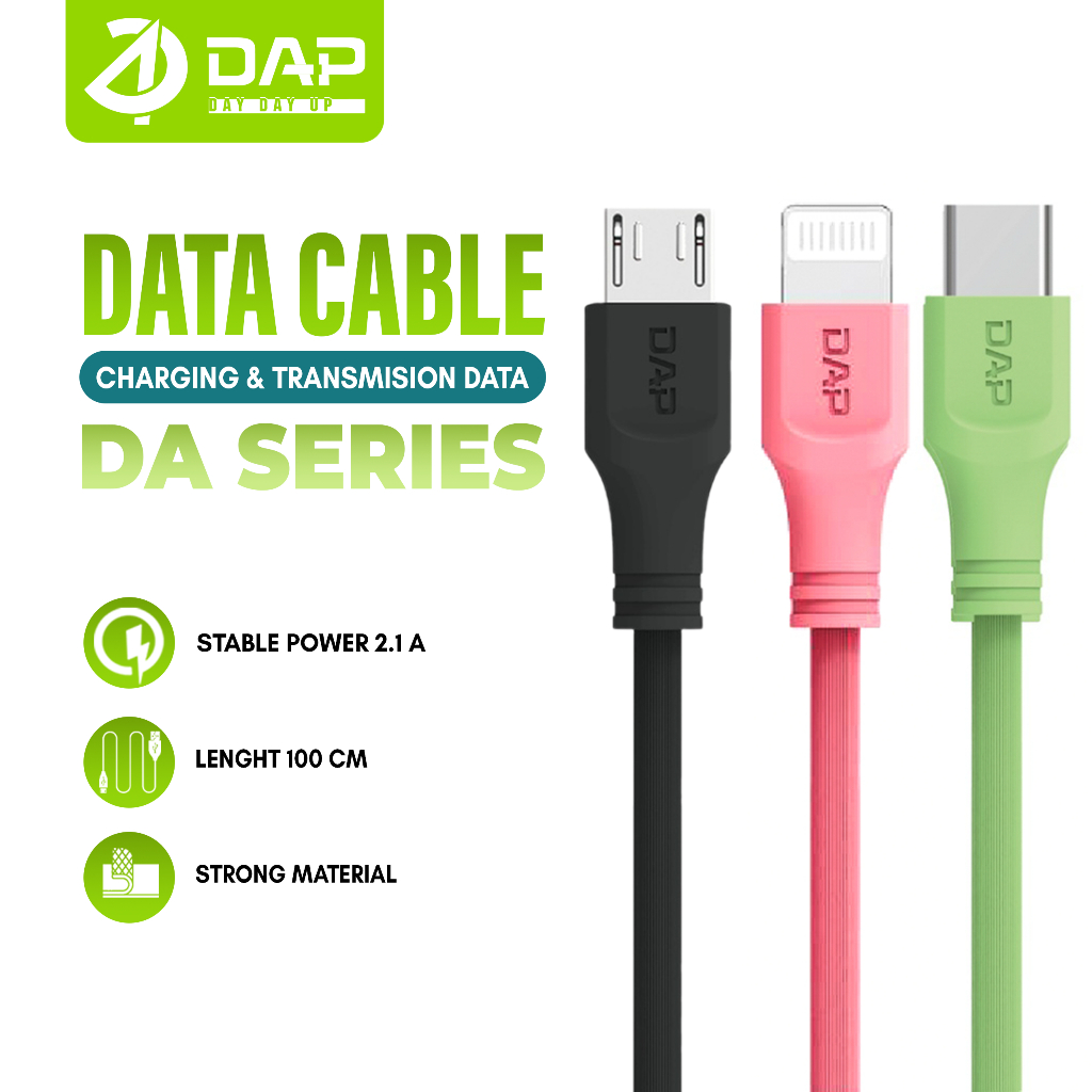 Jual DAP DA Series Kabel Data Micro, Type C & Lightning 2.4A Fast ...