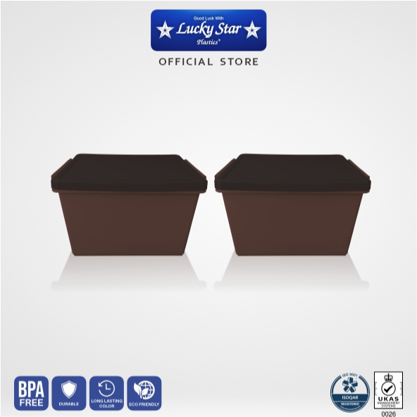 Jual Lucky Star - BOX CONT CIONA 30 L (COKLAT) plastic container box ...