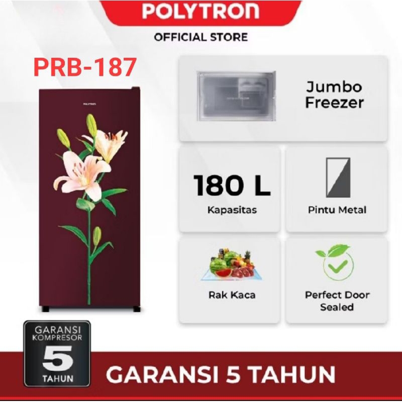 Jual Kulkas Satu Pintu POLYTRON PRB-187PR/PB | Shopee Indonesia