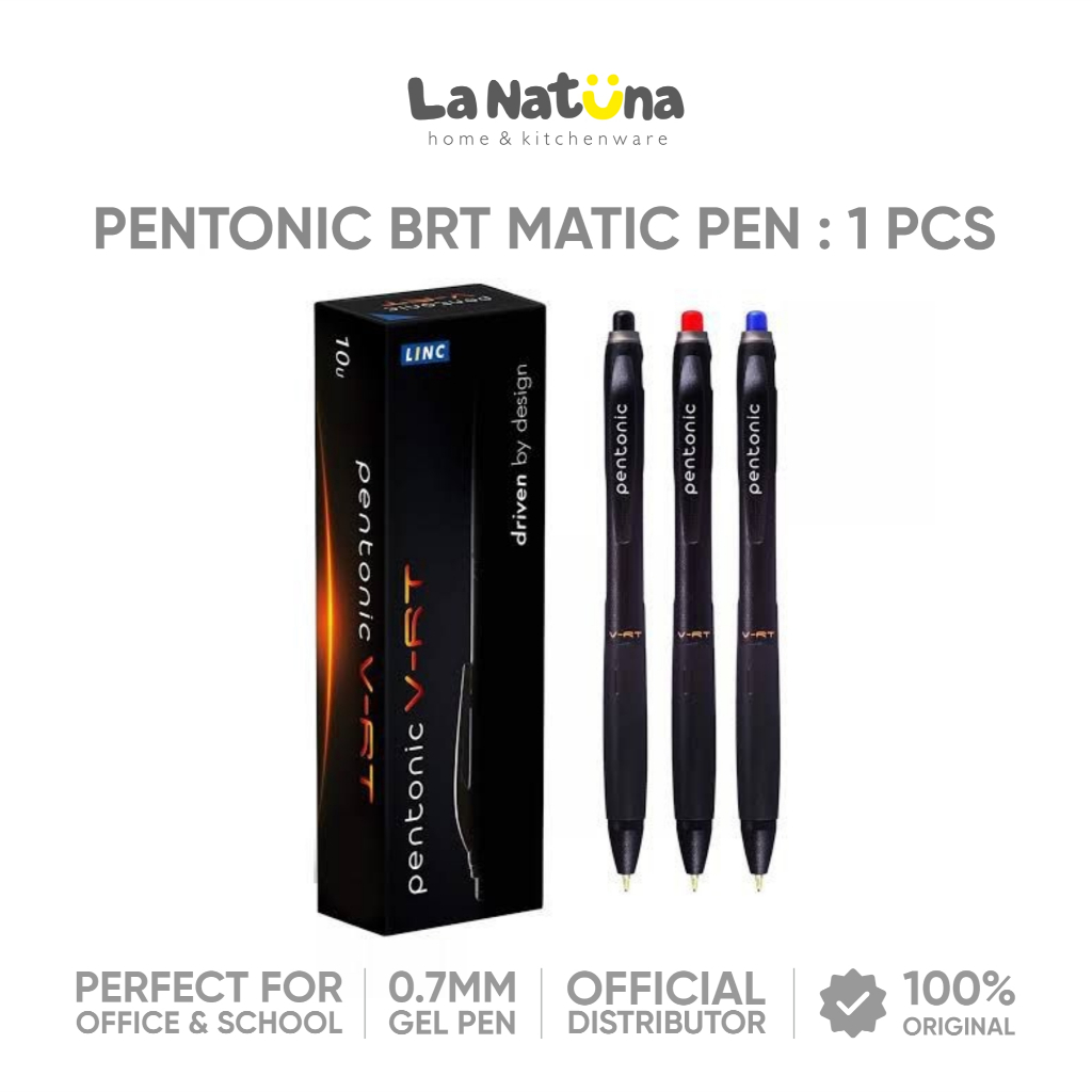 Jual Pentonic BRT Pulpen Sekolah Kantor Hitam Biru Merah Pen Alat Tulis ...