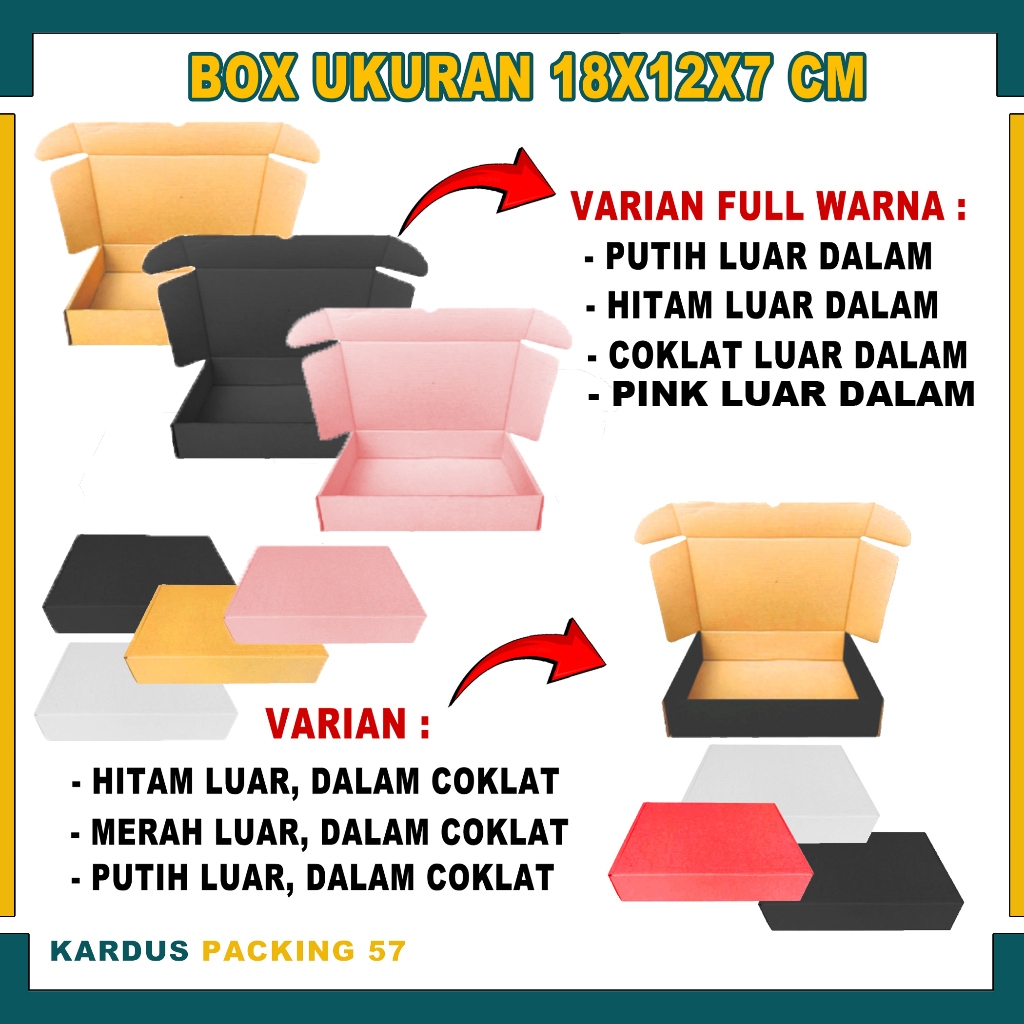 Jual (PAKET 10 PCS) Box 18x12x7 Cm / Box Lipat Samping / Box Hampers ...