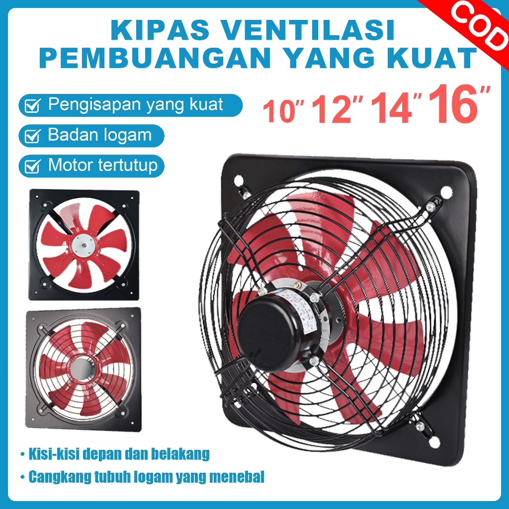 Jual SOKANY Kipas Dapur 10/12/14/16 Inch Exhaust Fan Dinding / Kipas Exhaust Ventilasi Dinding ...