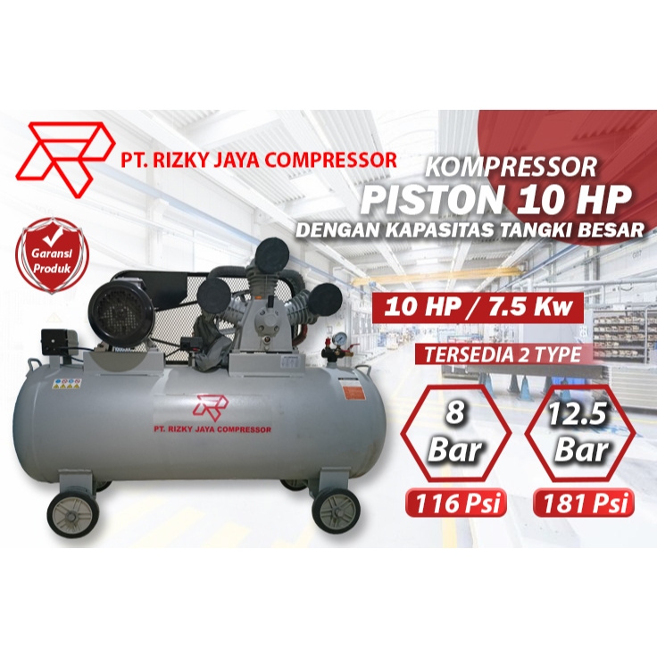 Jual Kompresor Angin 10 HP RJC Compressor udara 7.5 Kw kompresor Piston ...