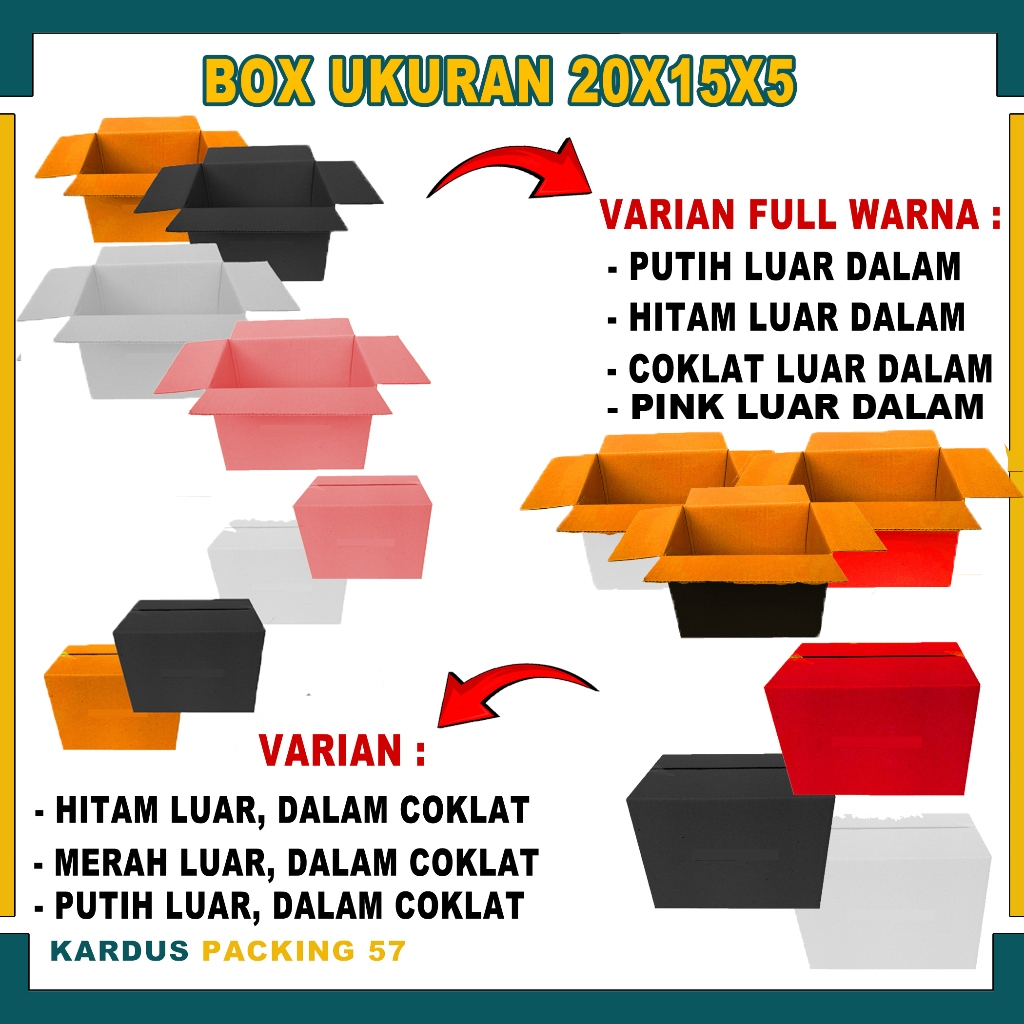 Jual Box Kardus 20x15x5 cm / Box Karton Packaging B-Flute / Kardus ...