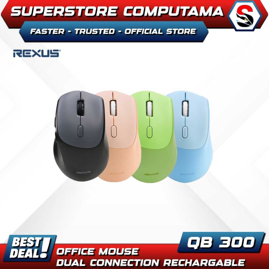 Jual Rexus Mouse Office QB300 Dual Mode Connection Wireless & Bluetooth ...