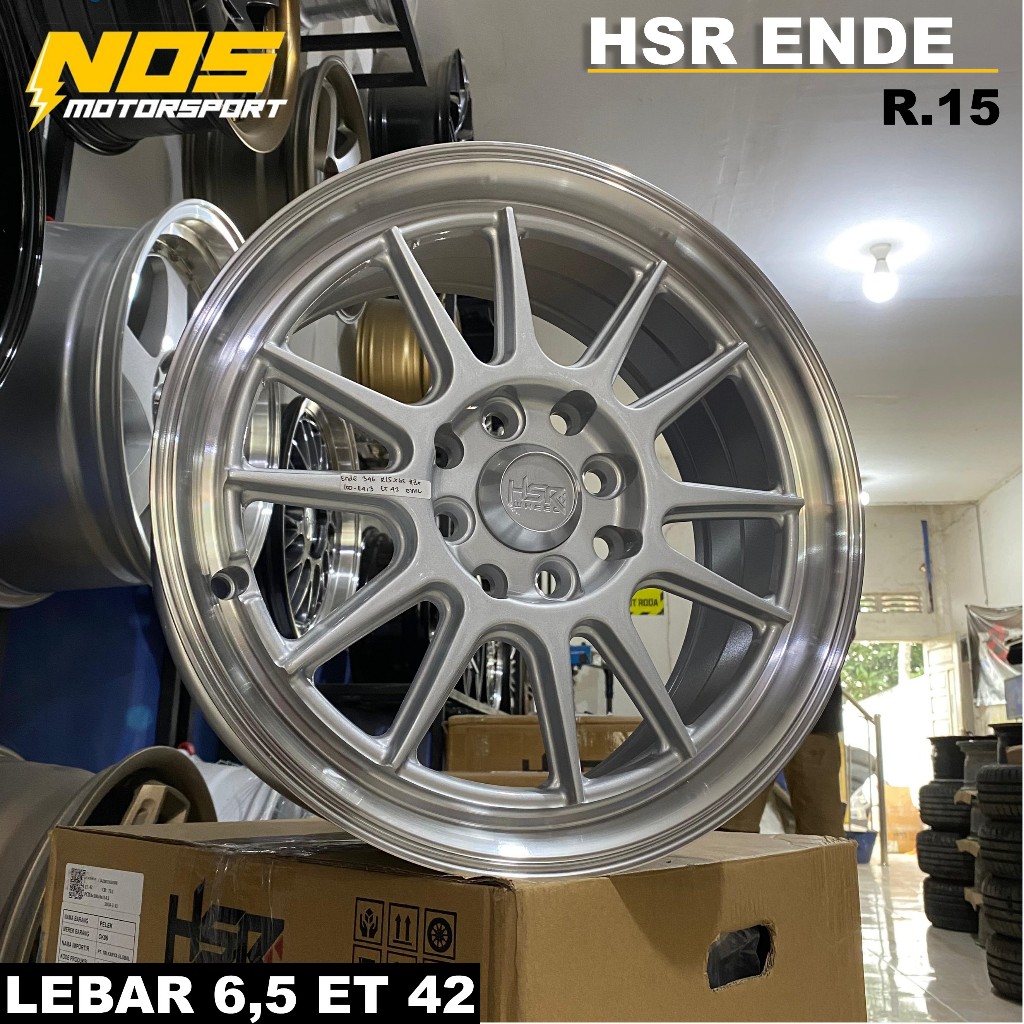 Jual Velg mobil hsr ende ring 15 lubang baut 4 warna silver lebar 6,5 | Shopee Indonesia