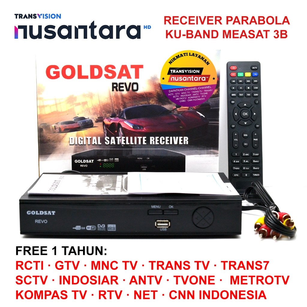 Jual Receiver Parabola Mpeg4 HD Goldsat Nusantara / Transvision ...