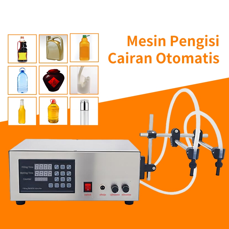 Jual Mesin Filling Liquid Mesin Isi Cairan Otomatis Flling Liquid 2 Nozle/1 Nozzle GFK-280 Alat ...