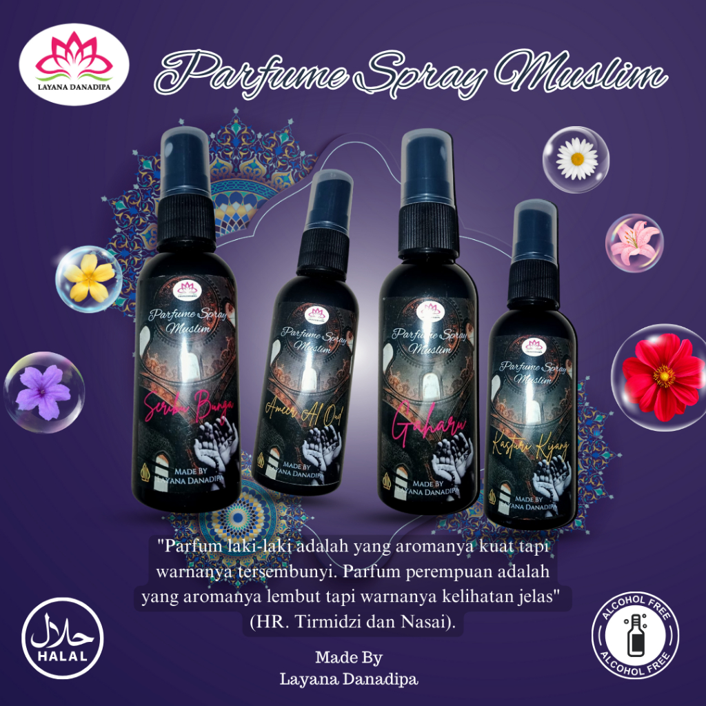 Jual Parfume Spray Muslim Non Alkohol 60 ml (waterbased) Cocok Untuk ...