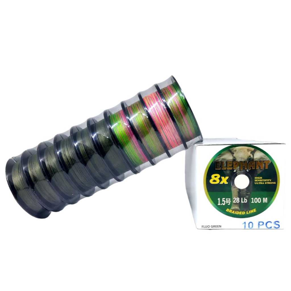 Jual BENANG PE ELEPHANT BRAID 8X PANJANG 100 METER SUPER HALUS & KUAT ...