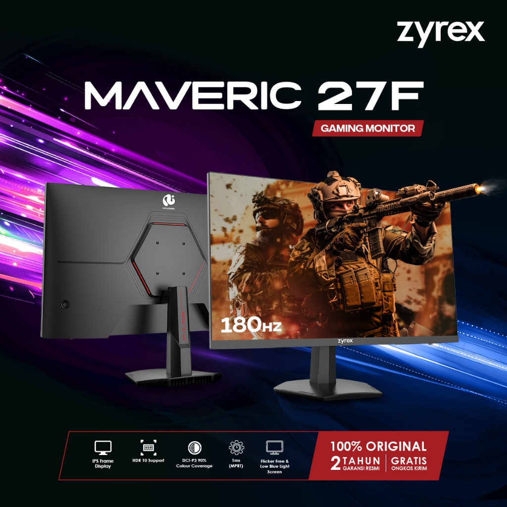 Jual Zyrex Maveric 27F monitor 27 inch Full HD 1080p IPS 180 Hz Flat G ...