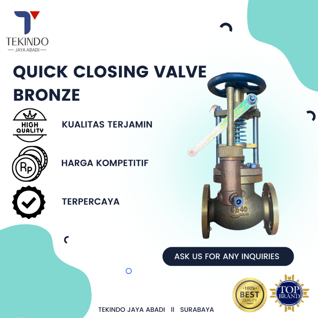 Jual Quick Closing Valve Brass Kuningan Type JIS 5K Size DN 15A 25A 32A ...