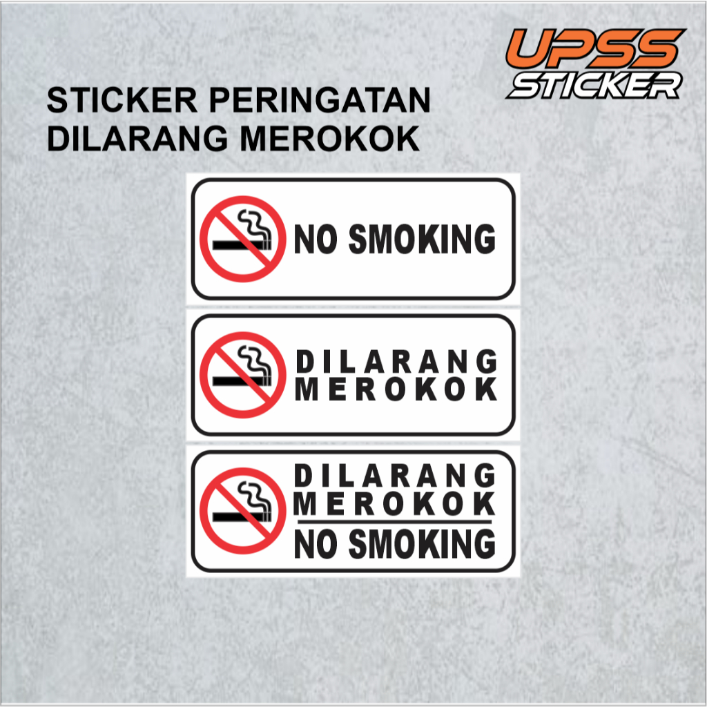 Jual Sticker Dilarang Merokok / Stiker Dilarang Merokok / Sticker No ...