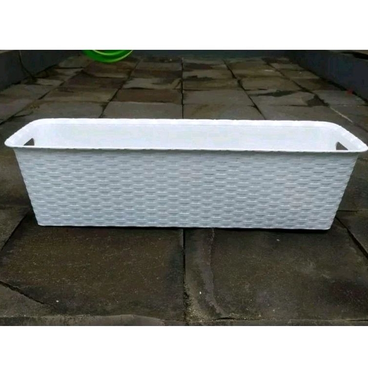 Jual POT MOTIF ANYAM SEGI PANJANG 70 CM (PUTIH) | Shopee Indonesia