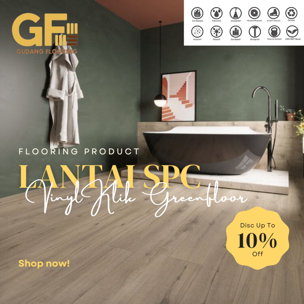 Jual Lantai SPC Vinyl Klik GREENFLOOR - Click System Flooring Tebal 5mm ...