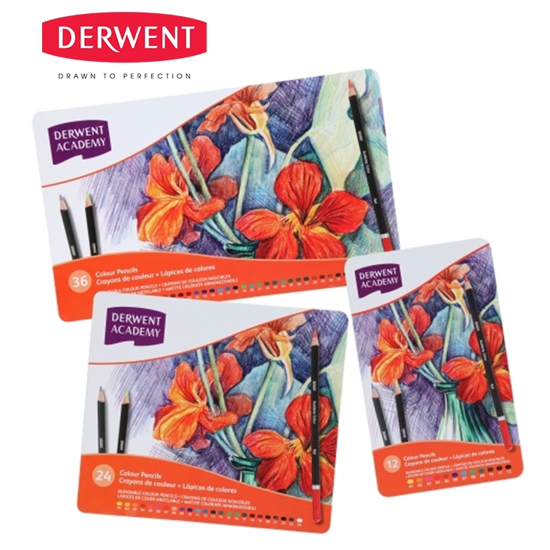 Jual Derwent Academy Coloring Pencil Color Set Metal Tin s J4Y6 ...