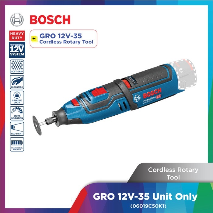 Jual Bosch Cordless Rotary Tool GRO 12V-35 (Unit Only / Solo) | Shopee ...