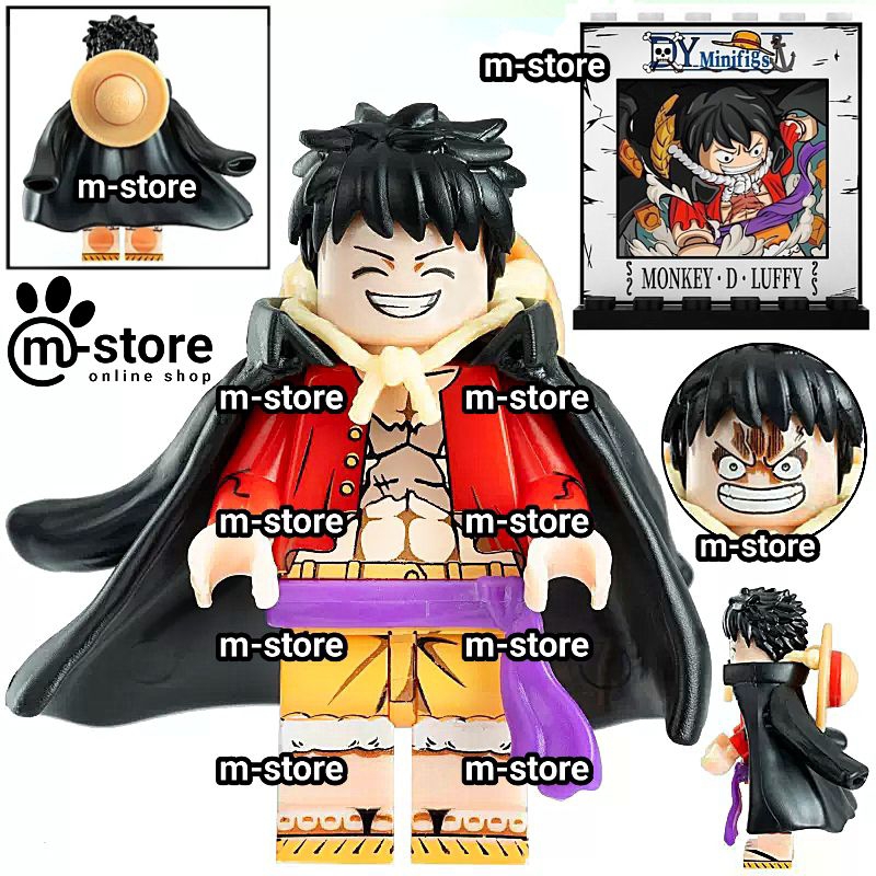 Jual brick one piece luffy with black cape mini toy figure | Shopee ...