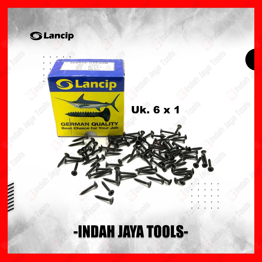 Jual LANCIP Baut Sekrup GYPSUM 6 x 1 - Roofing Skrup Mur Kayu Drywall ...