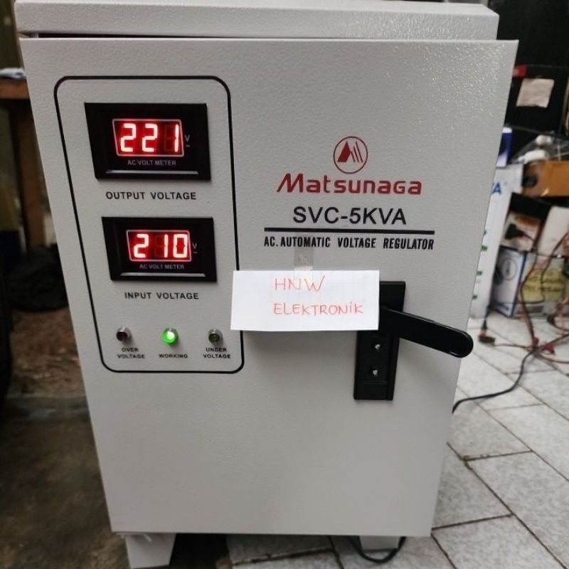 Jual stavol stabilizer 5000 watt Matsunaga digital TANPA RODA SVC 5KVA 5.000 watt 5 KVA 1 phase ...