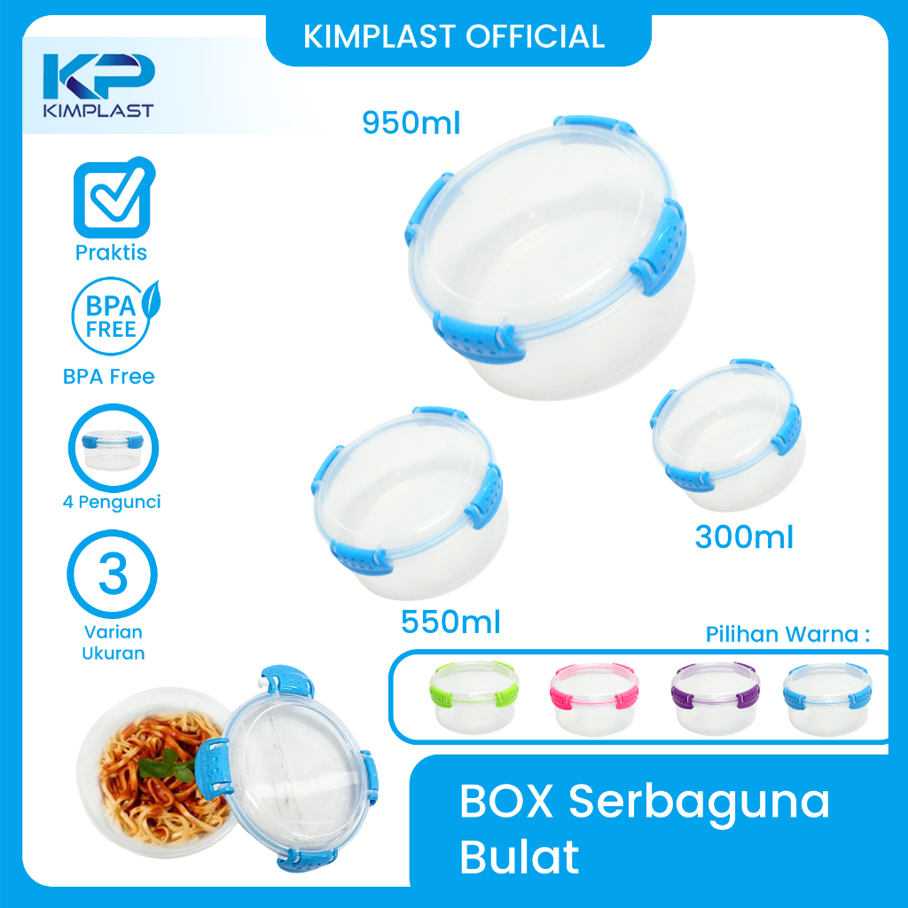 Jual KIMPLAST BOX BULAT SS 3 BENING (1 SET ISI 3 PCS) | Shopee Indonesia