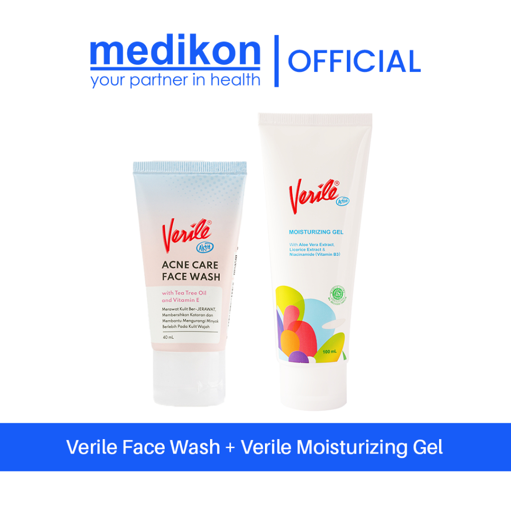 Jual Medikon Verile Face Wash 40ml + Verile Moisturizing Gel 100ml ED ...