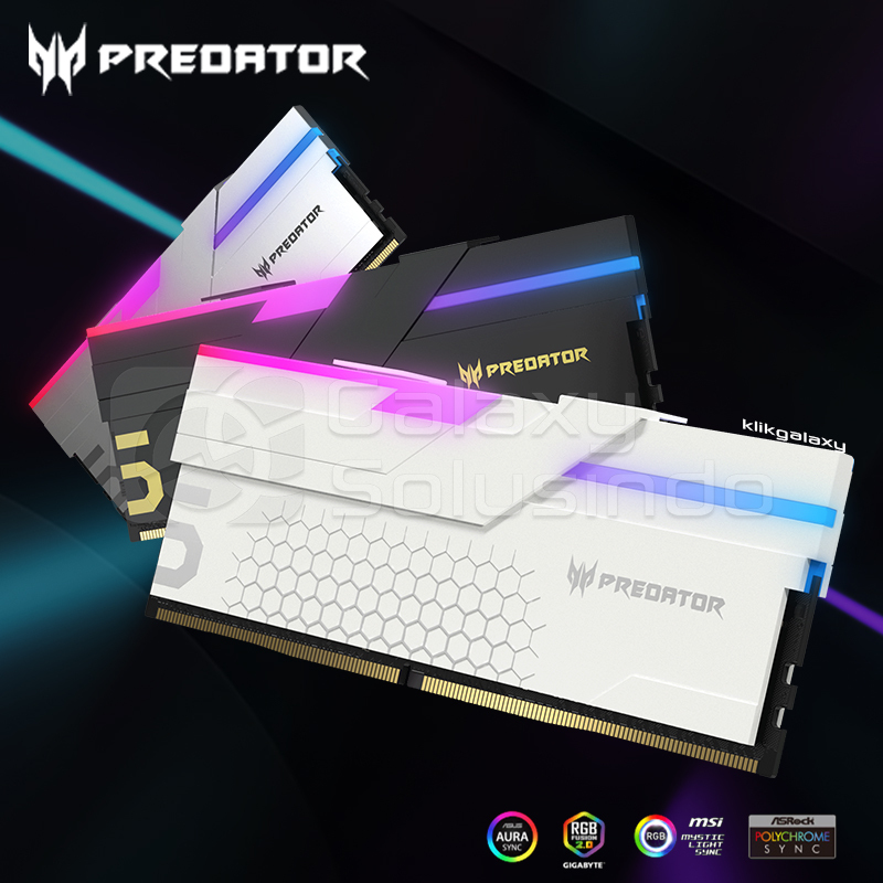 Jual ACER PREDATOR HERMES RGB 32GB 2x16GB 6400MHz Dual Kit DDR5 - Black ...