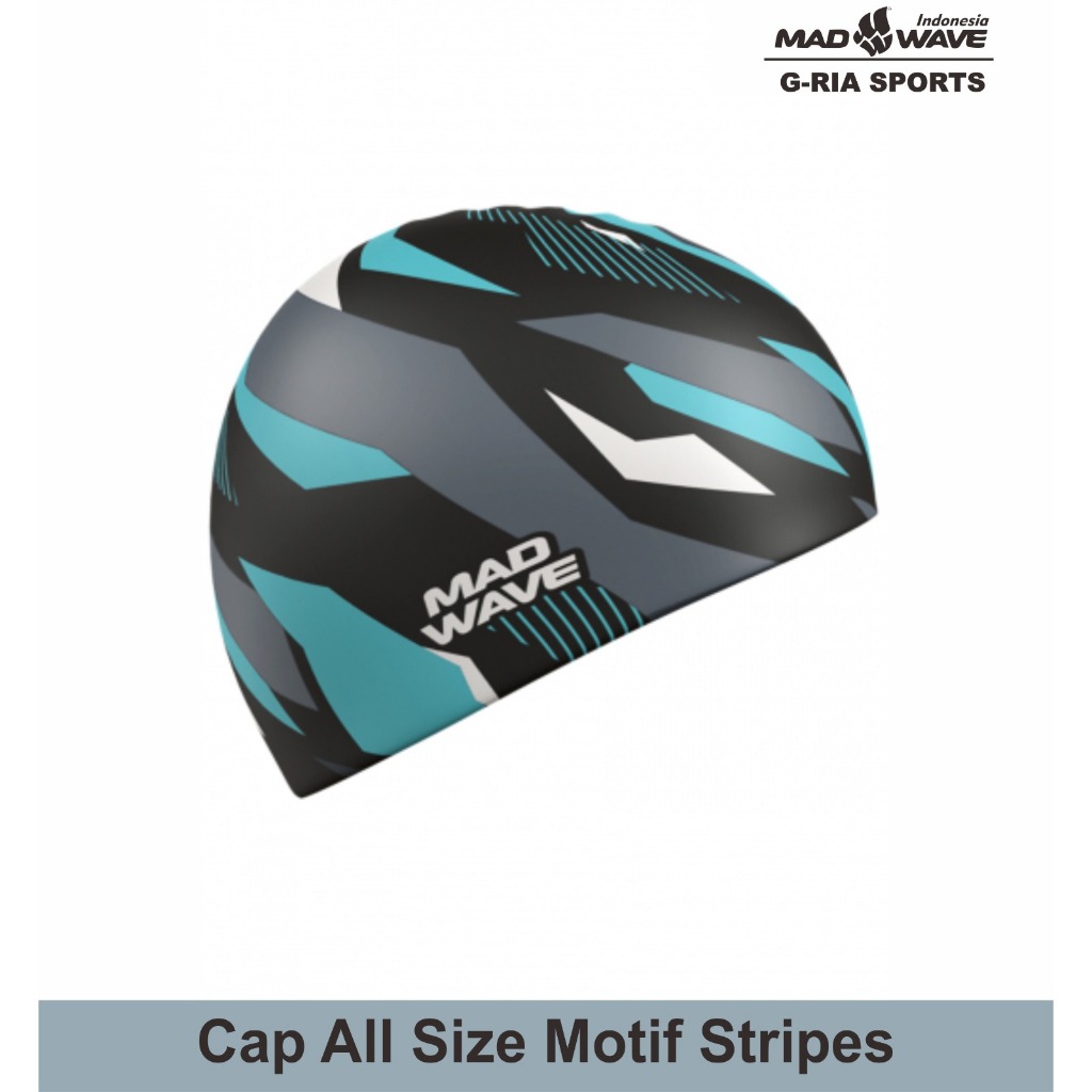 Jual Silicone Cap/Topi Renang Allsize Original Mad Wave Motif Stripes ...
