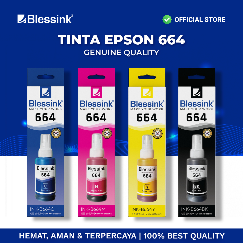 Jual Tinta Blessink 664 High Quality For Printer Epson L121 L110 L120 L200 L210 L220 L310 L360 ...