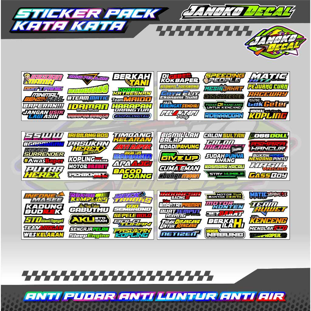 Jual STICKER PACK KATA KATA VIRAL / STICKER KATA KATA TERBARU / STICKER ...