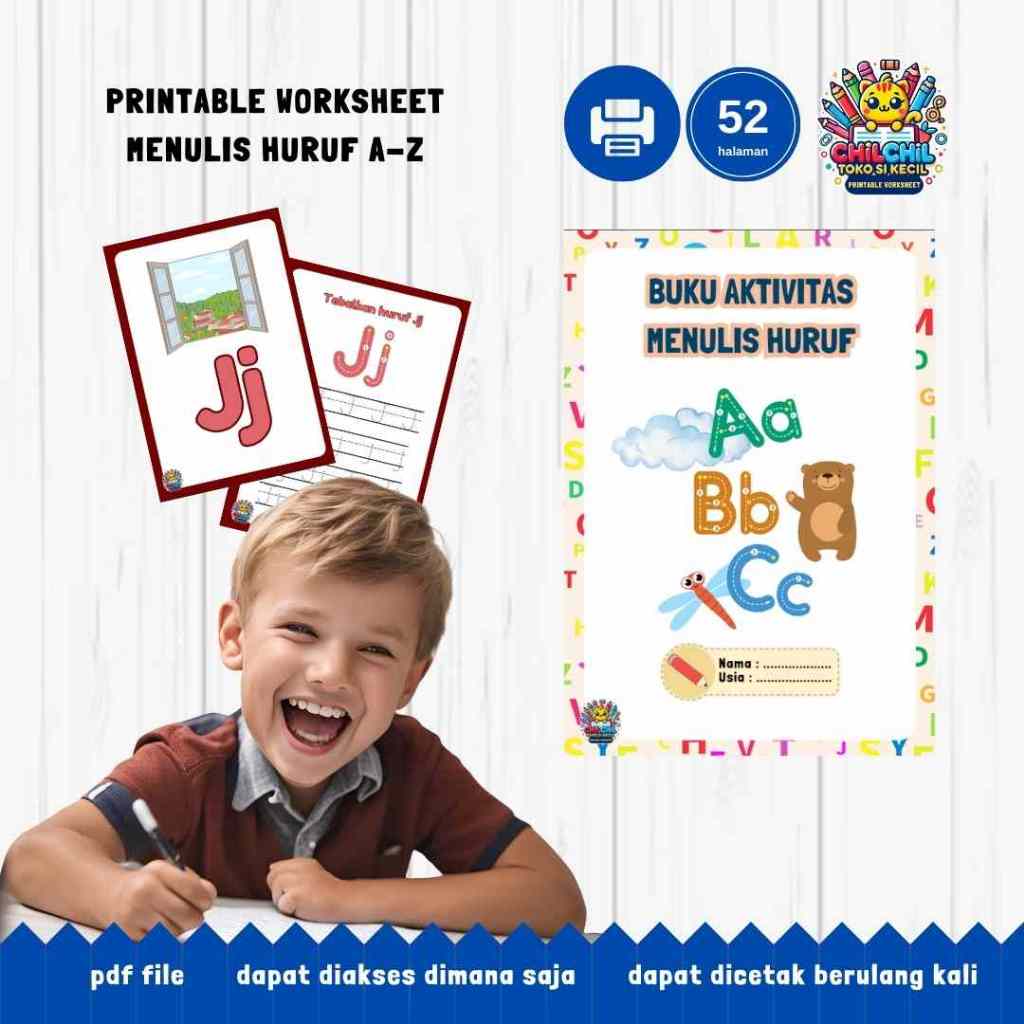 Jual Belajar menulis anak 3 tahun 4 tahun PDF Printable worksheet ...