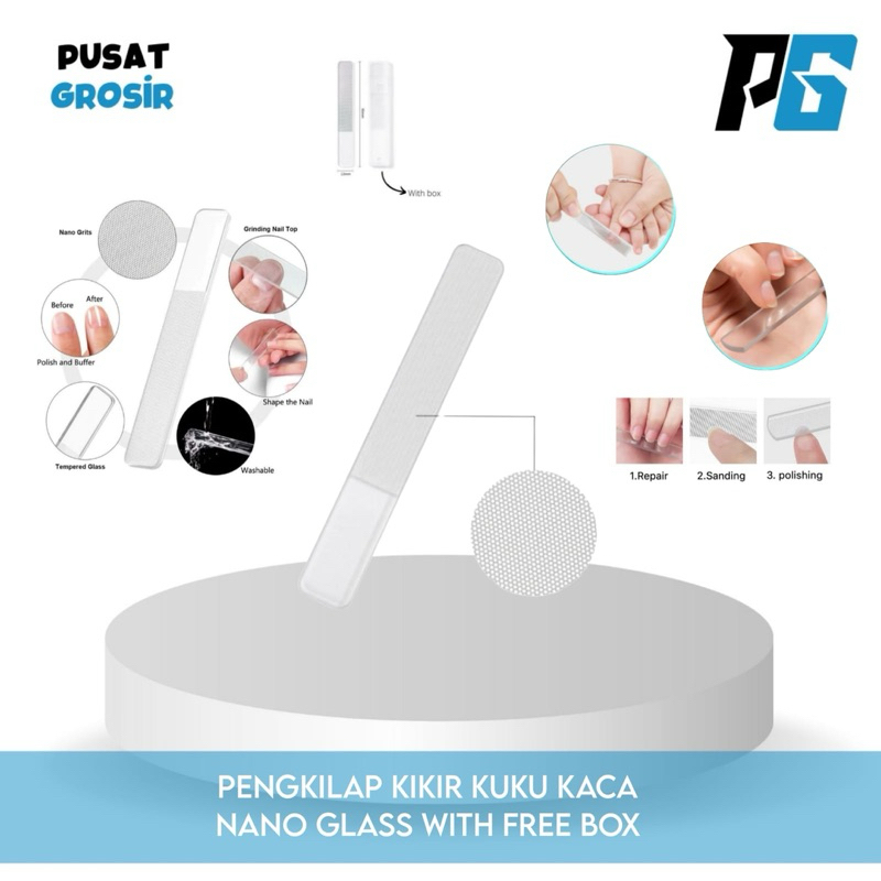 Jual Kikir Kuku kilap Free Box Manicure Nano Nail Bening Alat Kuku Rapi ...