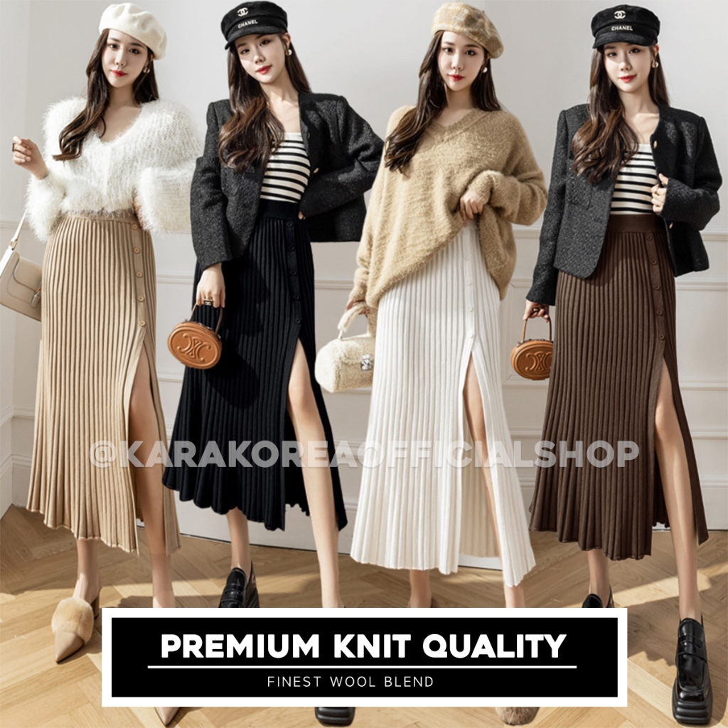 Jual KARAKOREA 75629 Premium Knit Long Skirt/ ROK RAJUT PREMIUM / ROK ...