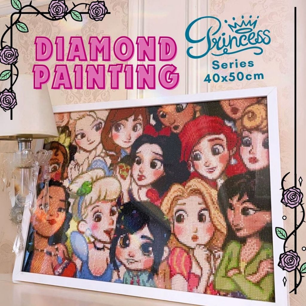 Jual (Princess Series) 5D Diamond Painting Set DIY 40x50cm Diamond Square Painting Full Drill ...