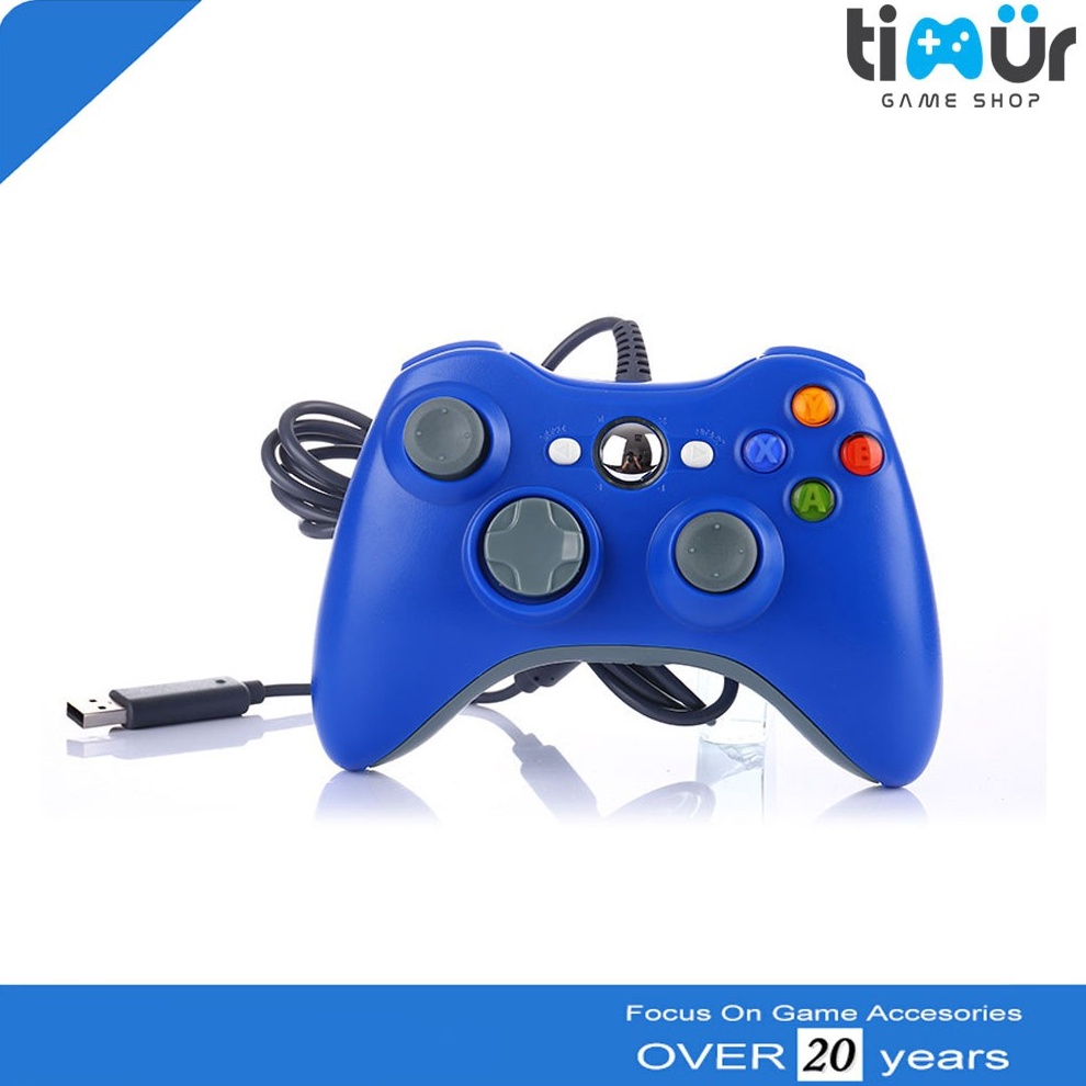 Jual TERBAIK Stik Stick Xbox 36 PC Laptop Wired Kabel Warna Biru ...