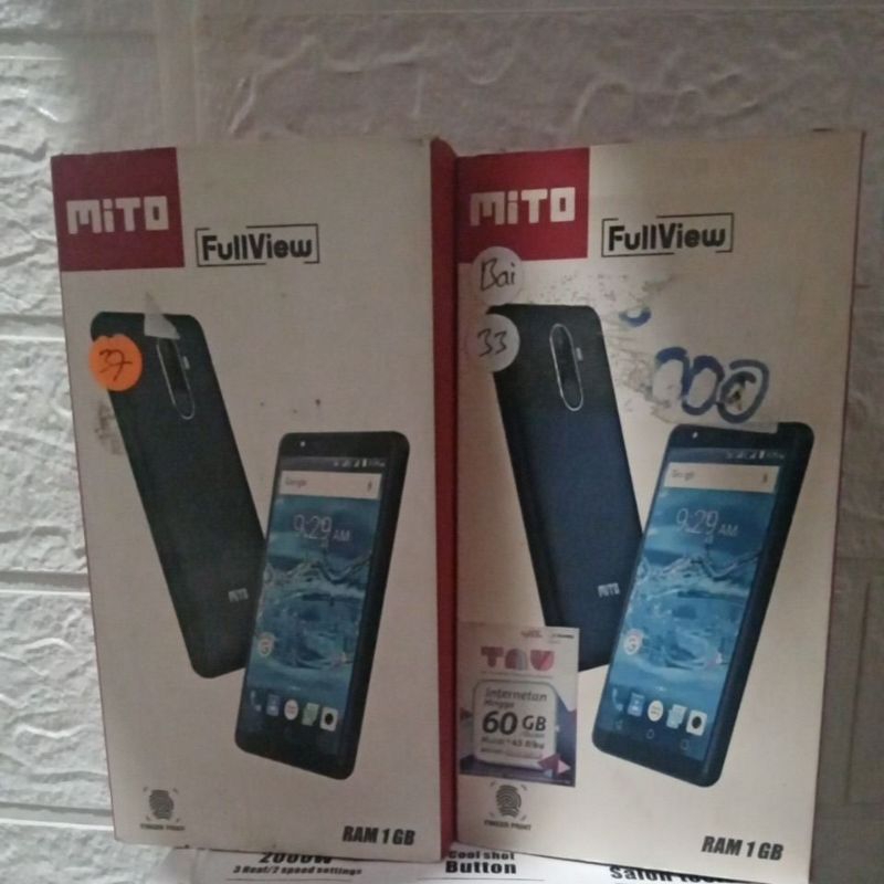 Jual Hp Mito Ram 1/8 android 7 tipe A16 normal second layar bergaris ...