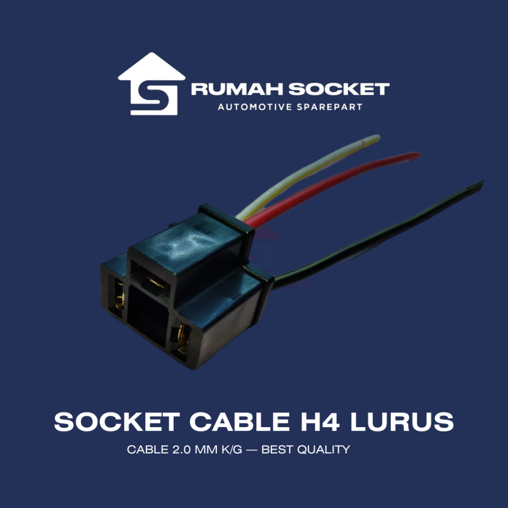 Jual SOKET / SOCKET CABLE / KABEL H4 SEAL BEAM LURUS | Shopee Indonesia