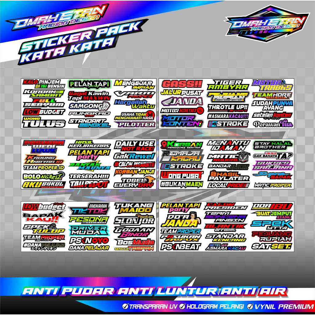 Jual STICKER PACK KATA KATA VIRAL / STICKER KATA KATA TERBARU / STICKER ...