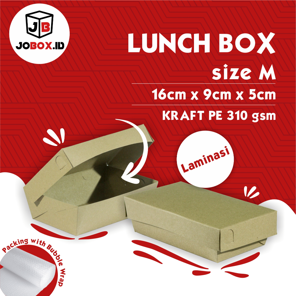 Jual Paper Lunch Box M Bahan Kraft 310 gsm FULL LAMINASI / Lunch Box ...