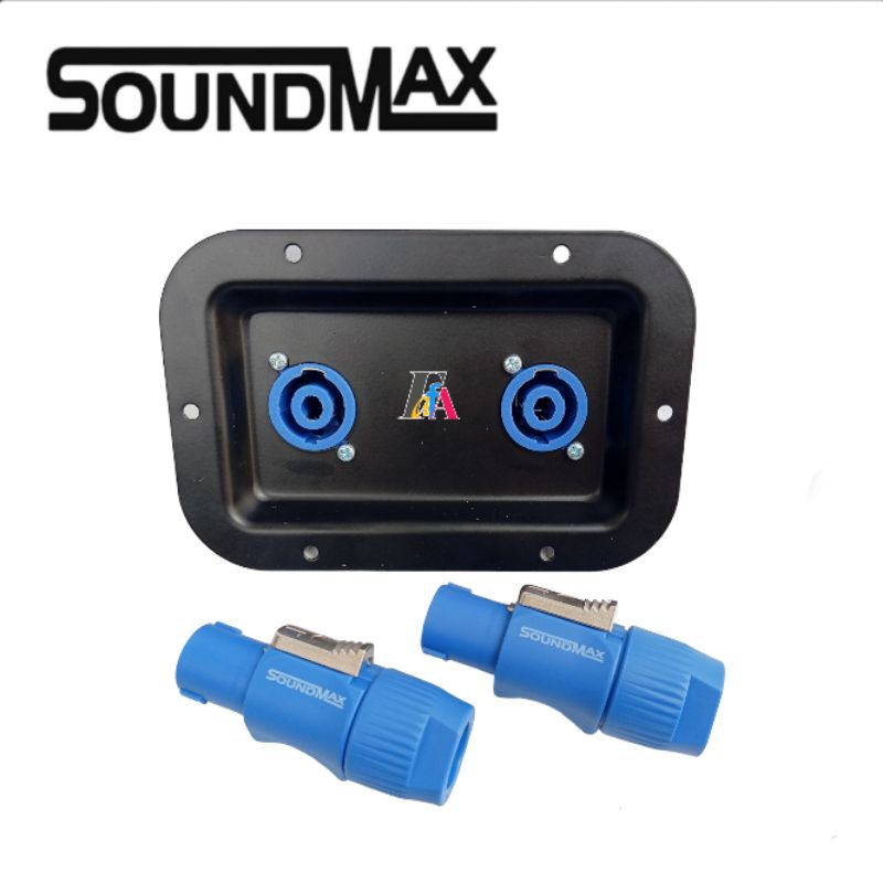 Jual Panel Plat Spikon Besi + 2 Jack Spikon Soundmax Biru + 2 Soket ...