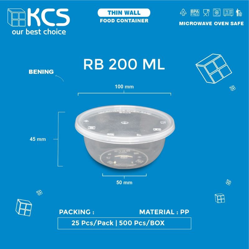 Jual ( ISI 25 BIJI ) Thinwall BOWL 200 ml KCS / bulat / cup puding / mangkok plastik | Shopee ...