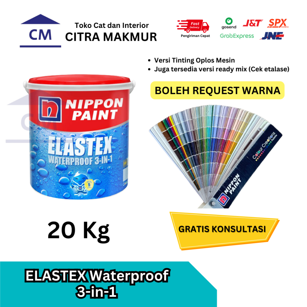 Jual NIPPON ELASTEX WATERPROOF - 20 Kg (Bisa Request Warna & Custom ...