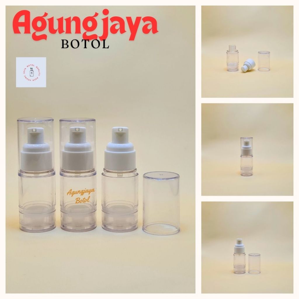Jual Airless 15 Ml Natural + Tutup Putih / Vaccum / Airless Acrilic ...